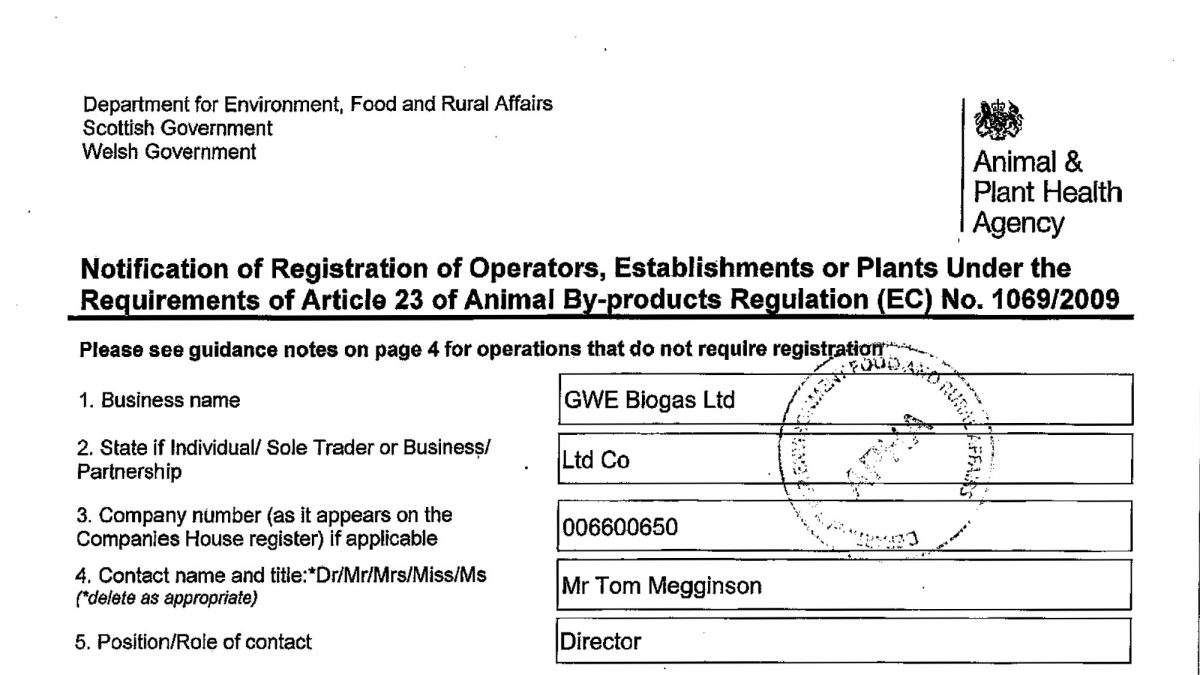 Permits and Certificates – GWE Biogas