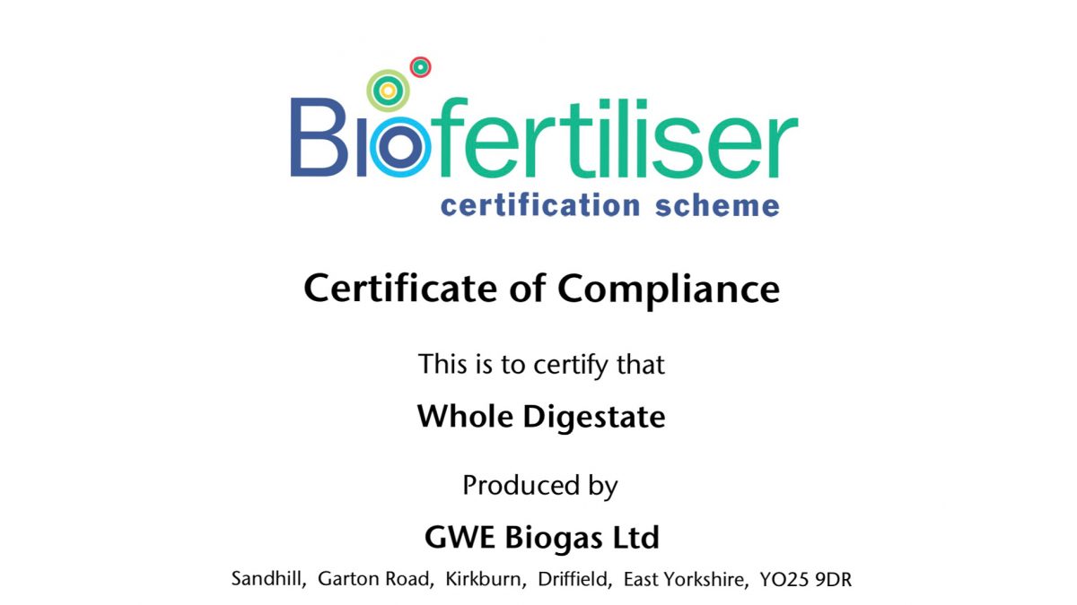 Permits and Certificates – GWE Biogas
